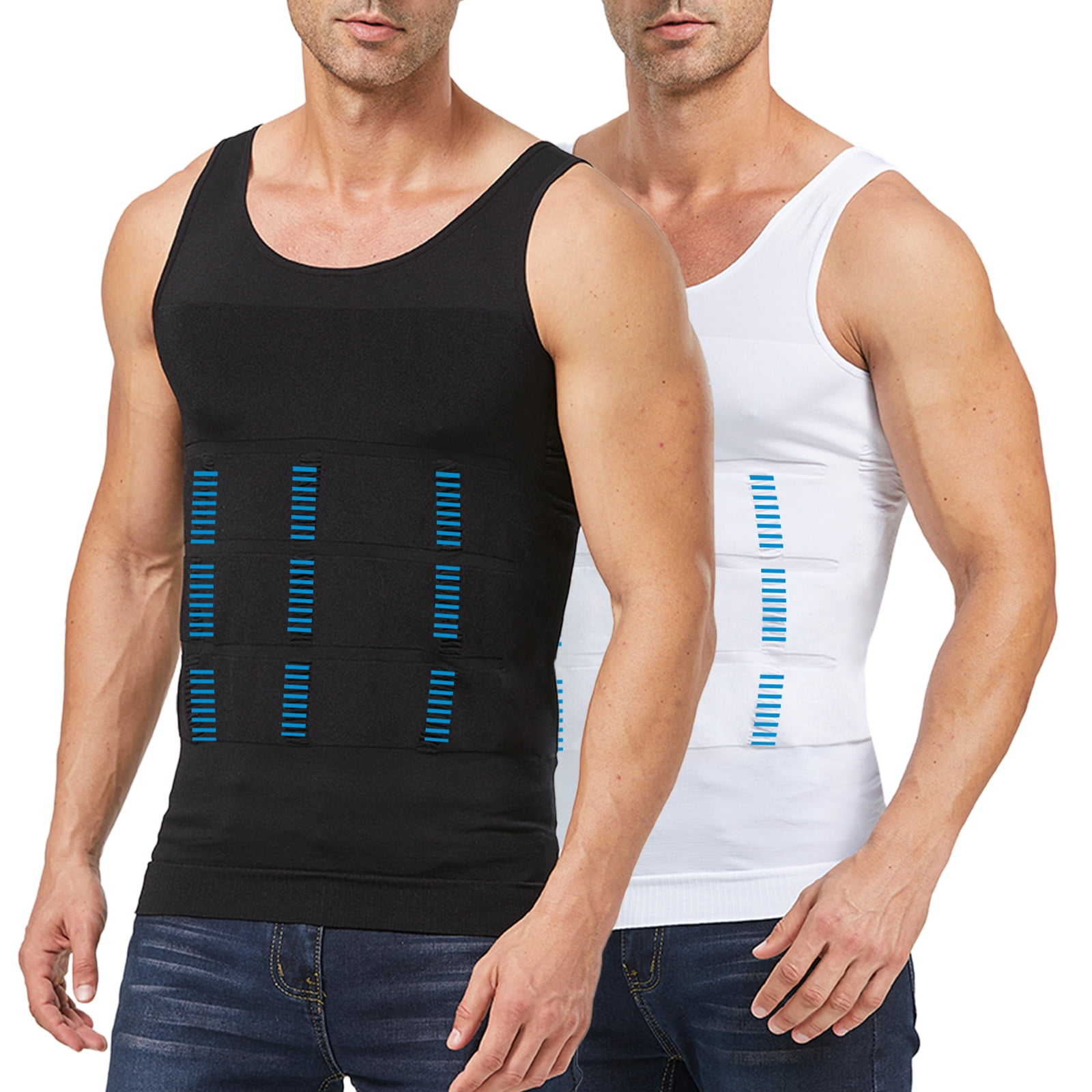 Aptoco Men's Compression Shirts, Body Shaper Vest, Slimming Belly ...