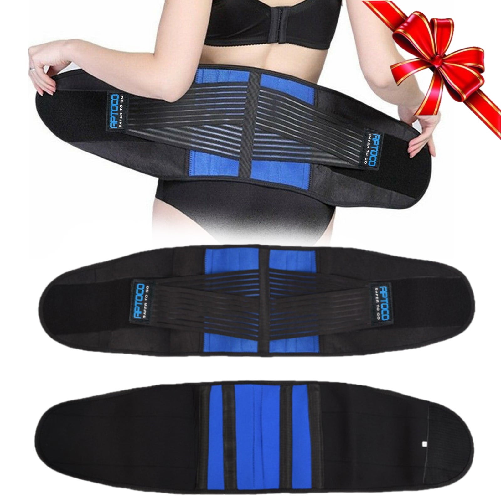 Aptoco Lower Back Brace Posture Corrector for Women and Men Lumbar ...