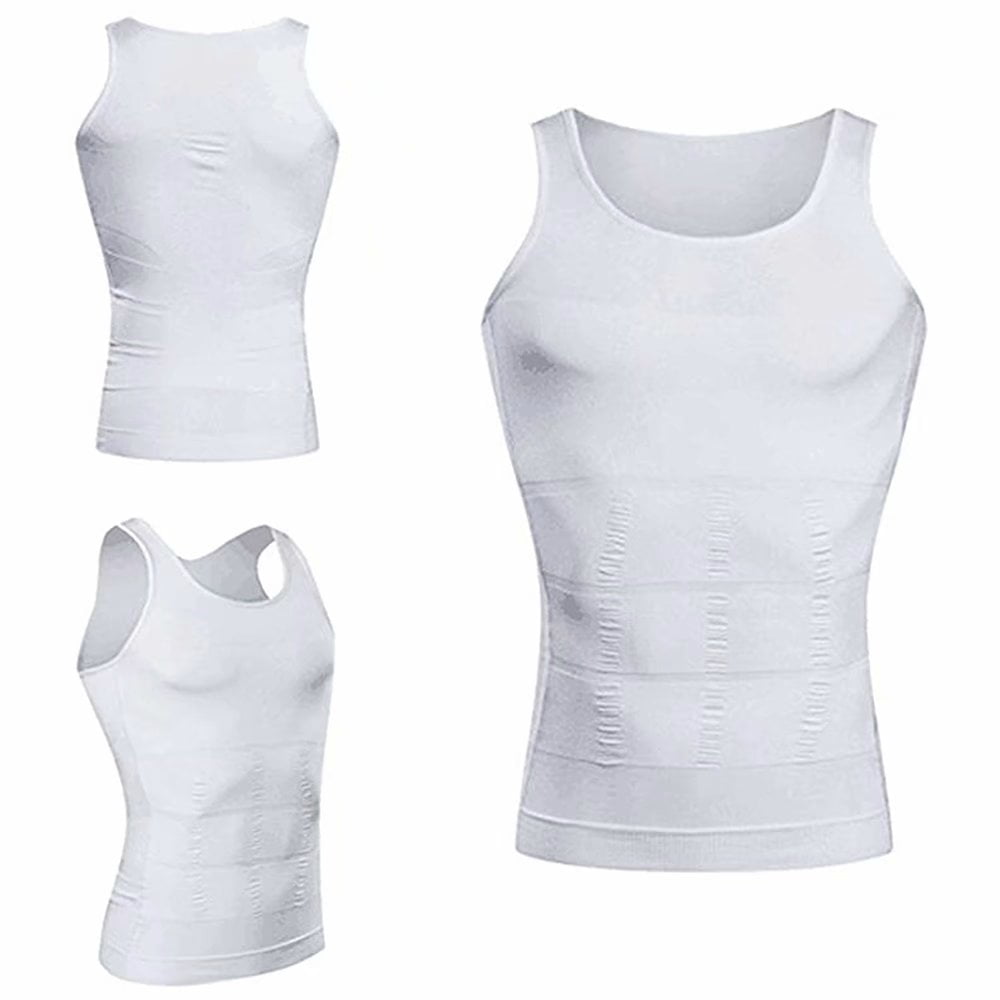 Aptoco Men Compression Shirt Slimming Body Shaper Vest Shirt Tummy ...