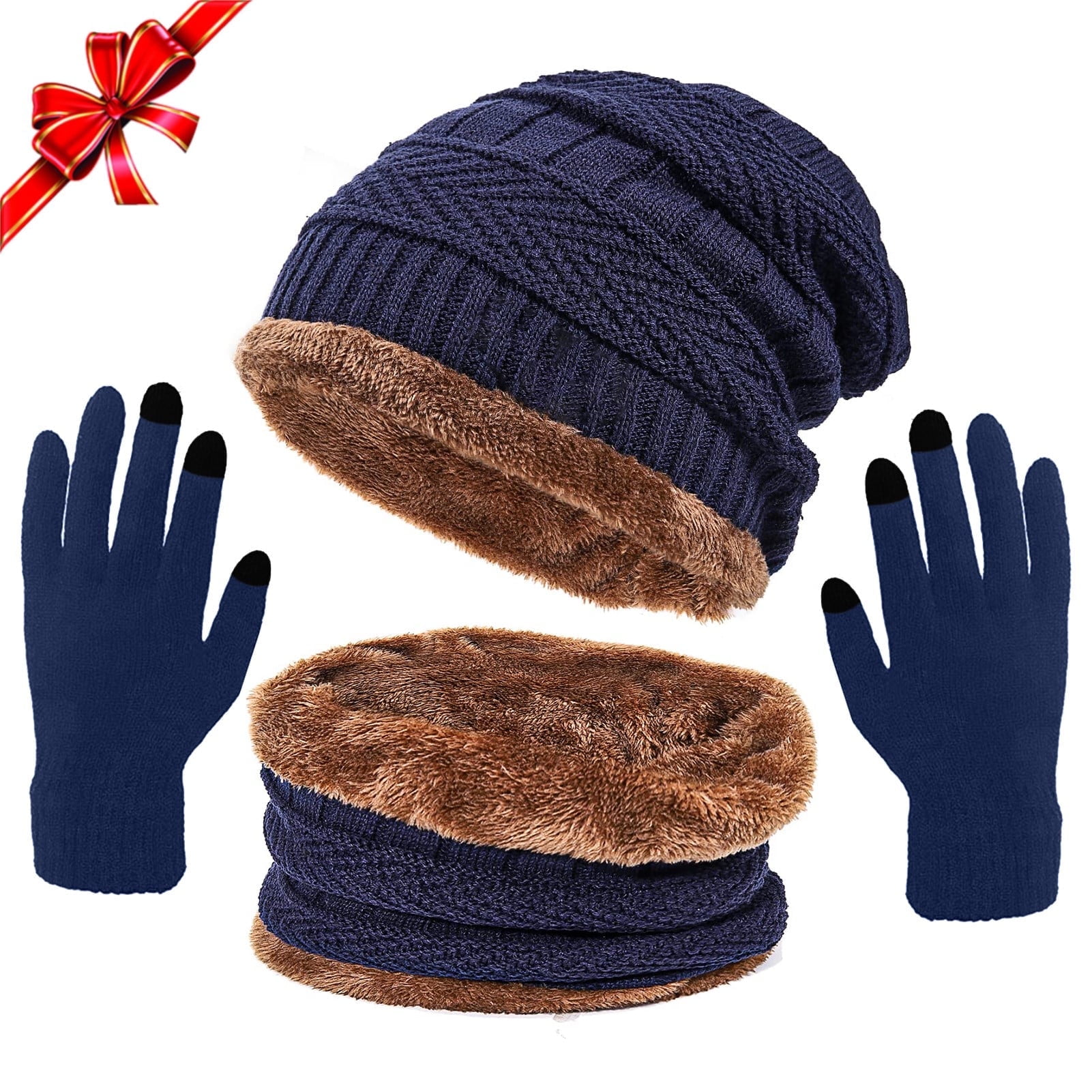 Aptoco - Juego de 3: Guantes con Pantalla Táctil, Gorro de Invierno y ...