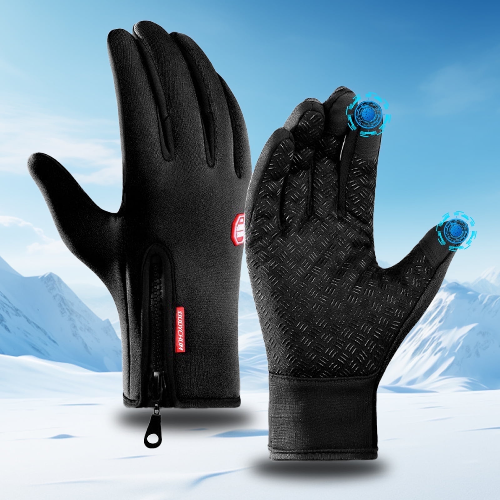 Aptoco Anti-Slip Winter Warm Gloves with Touch Screen, Waterproof Ski ...