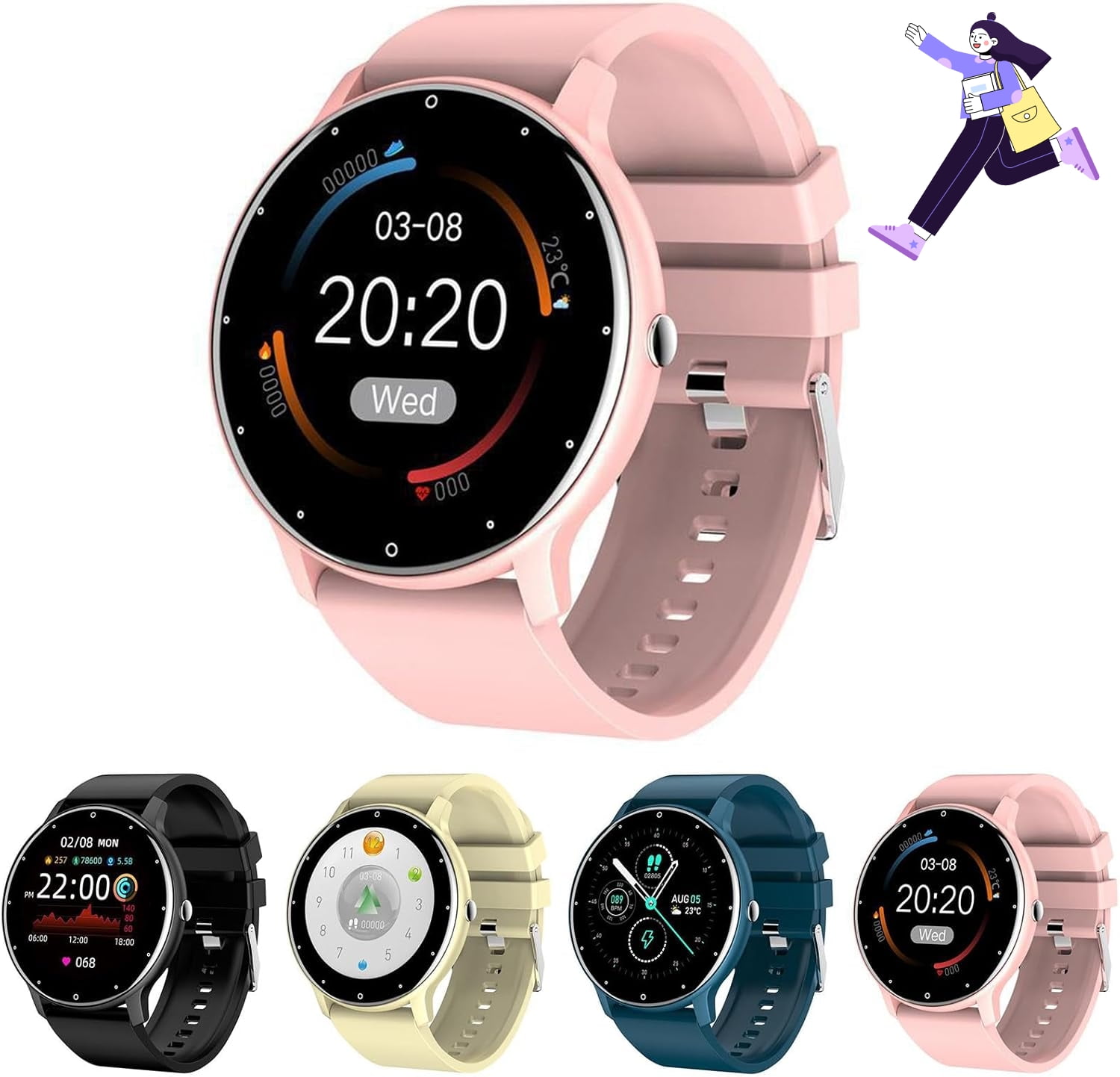 Aptofit Smartwatch - Ultra-Thin Lightweight Body for All-Day Comfort, Waterproof, Scientific ...