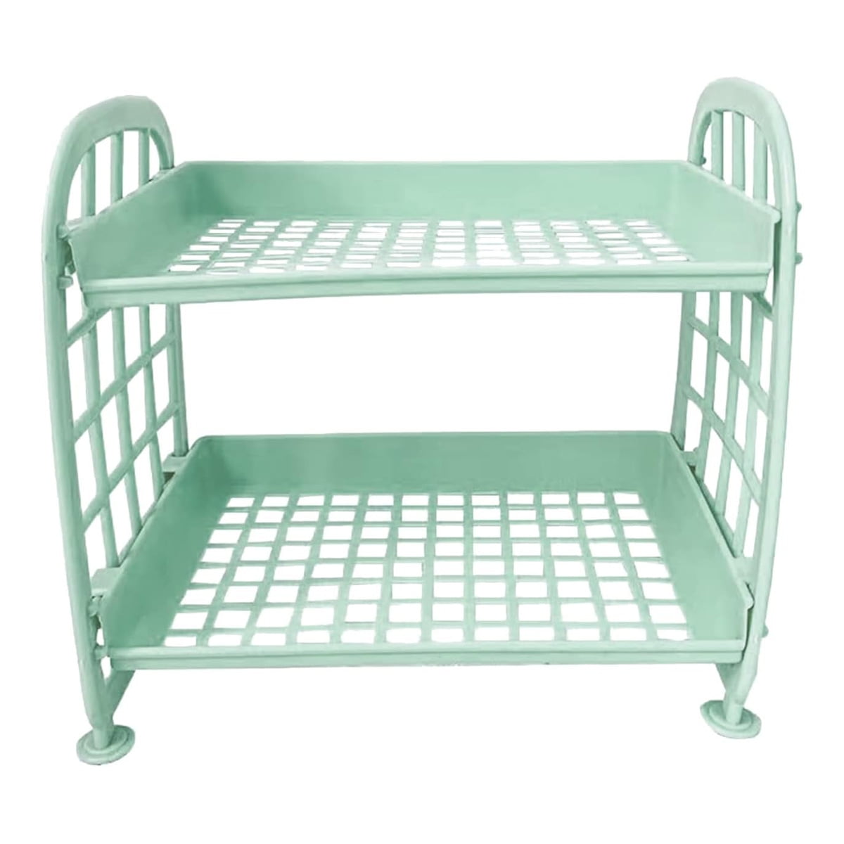 Apuakthei 2 Layer Green Desktop Shelf,Side Guardrail Design Foldable ...