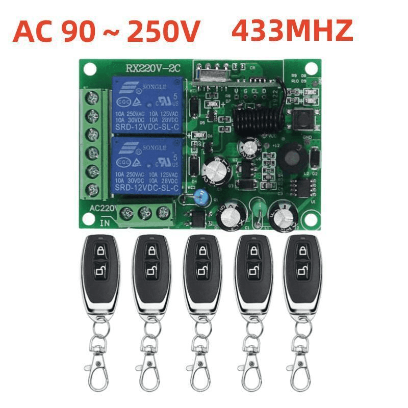 Apuakthei 433MHz radio universal garage door hand transmitter 5x remote ...