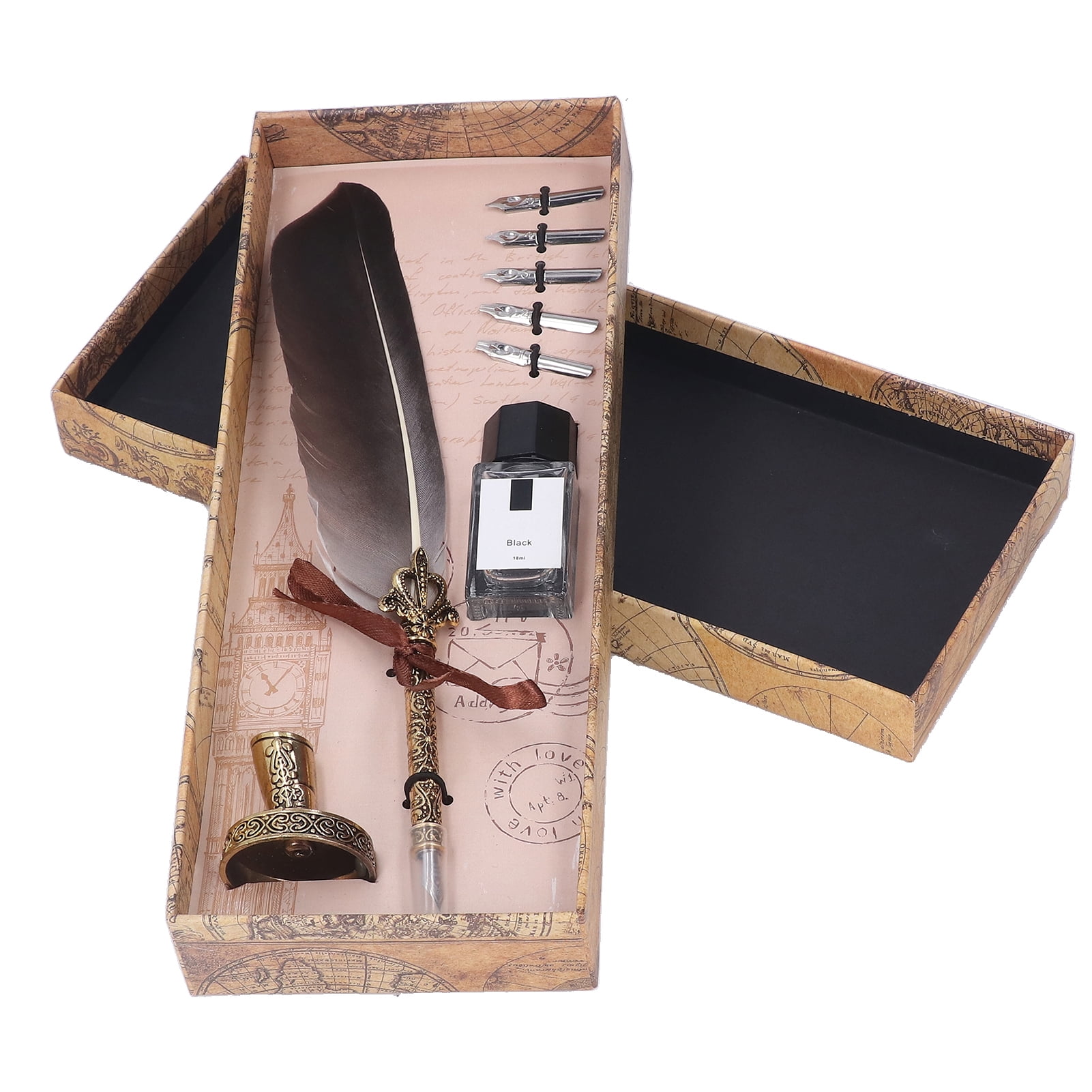 Apuakthei Elegant Gray Quill Pen with Zinc Alloy Body, High Smoothness for Writing & Drawing ...