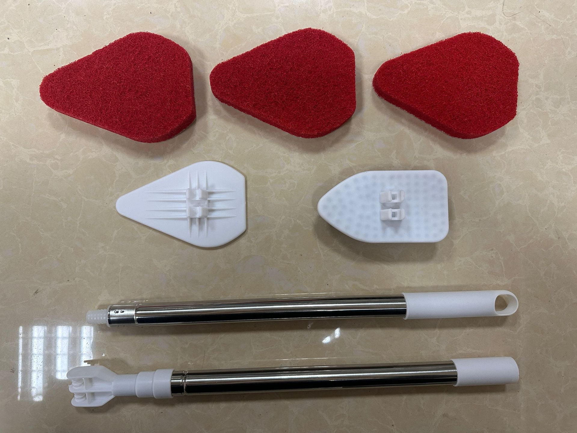 Apuakthei 2-in-1 Stiff Bristle Brush with Scouring Pads for Bathroom ...