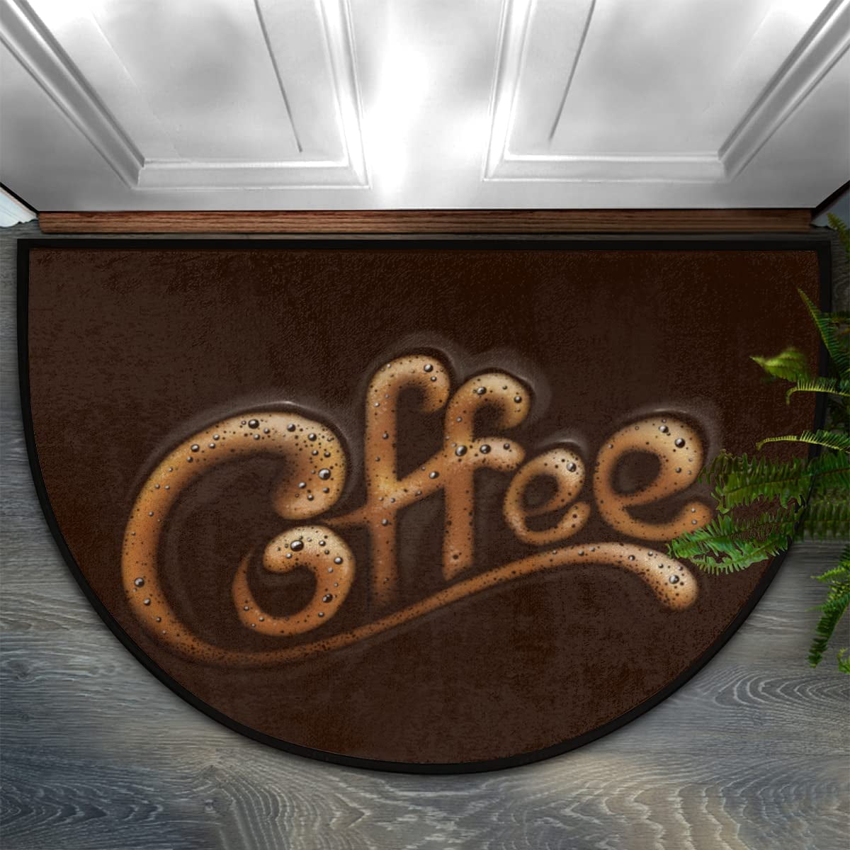 Coffee Pattern Half Round Door Mat Half Circle Area Rug Doormat Home ...
