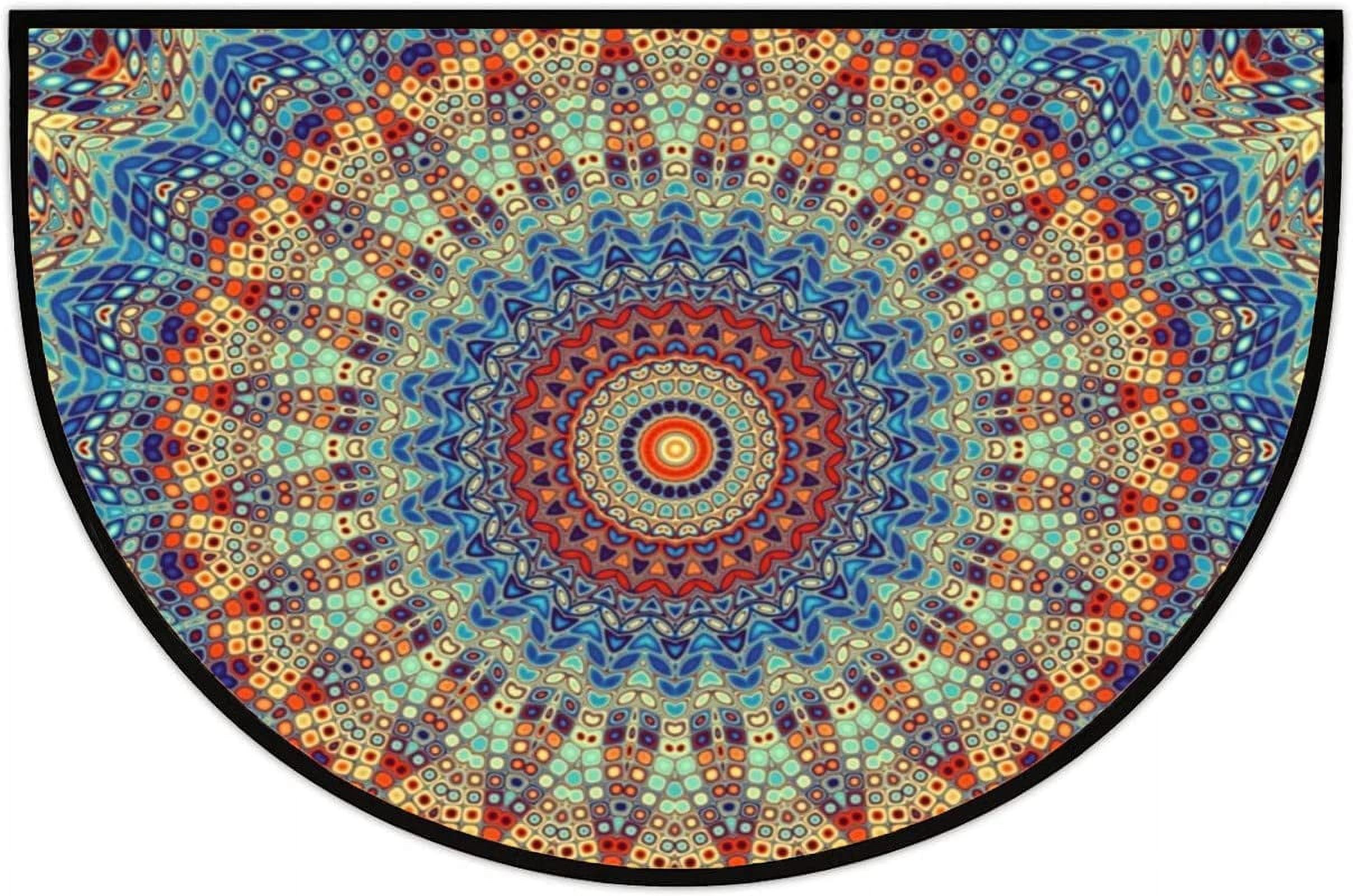 Apular Colorful Bohemian Half Round Door Mat Half Circle Area Rug ...