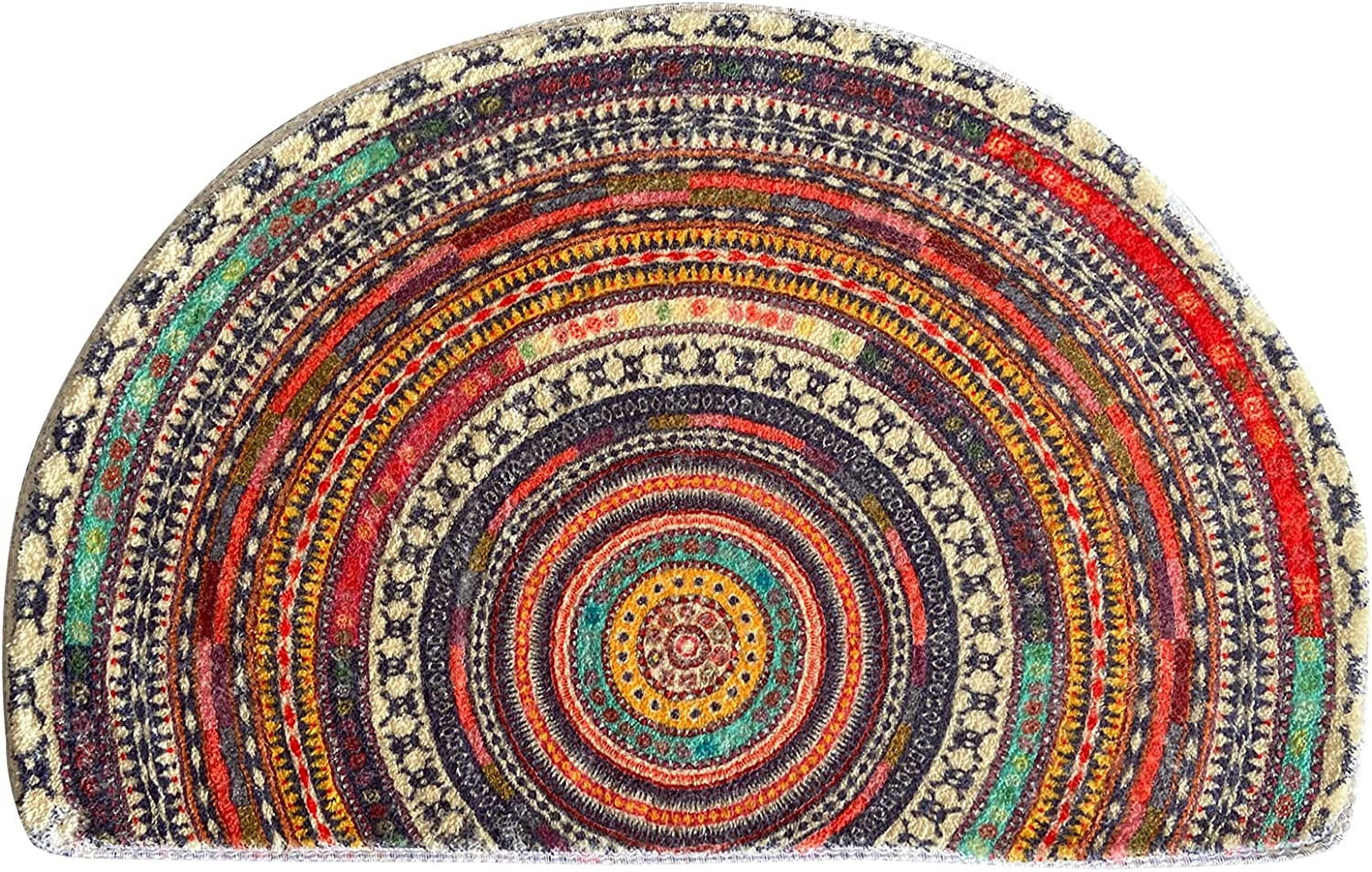 Apular Half Round Door Mat,Semi Circle Bathroom Floor Rug,Mandala Boho ...