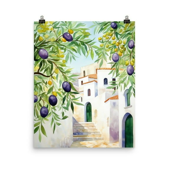 Apulia Olive Grove Print Italian Travel Wall Art, Puglia Streetscape ...