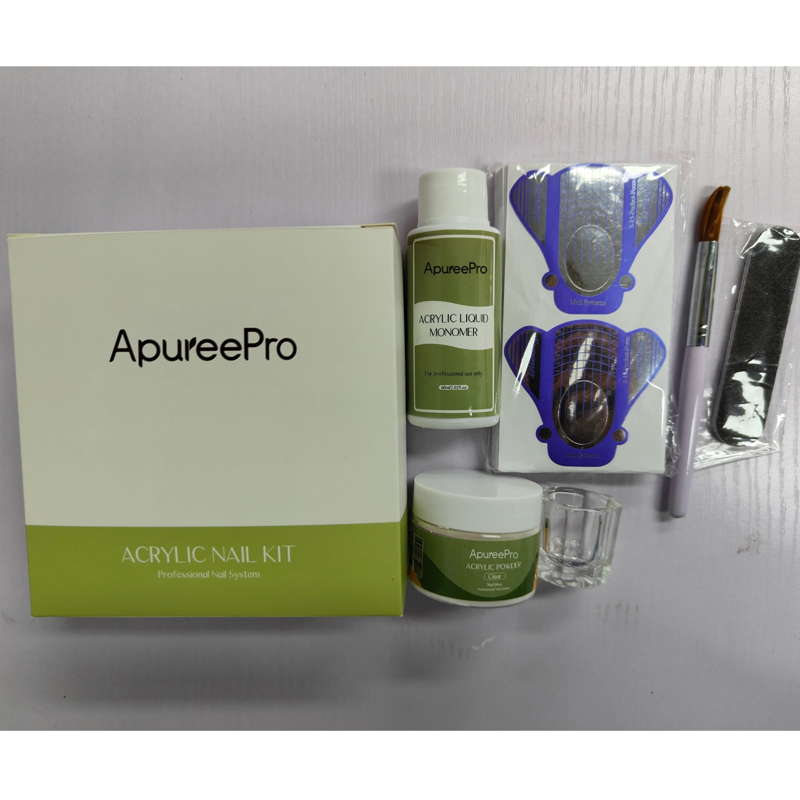 ApureePro Acrylic Nail Kit – 30g Clear Acrylic Powder & 60ml Acrylic ...
