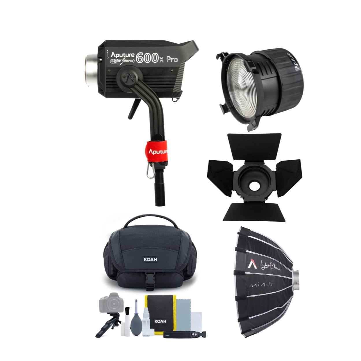 Aputure LS 600X Pro (V-Mount) w/Dome, Fresnel, Barndoors and Camera Bag ...