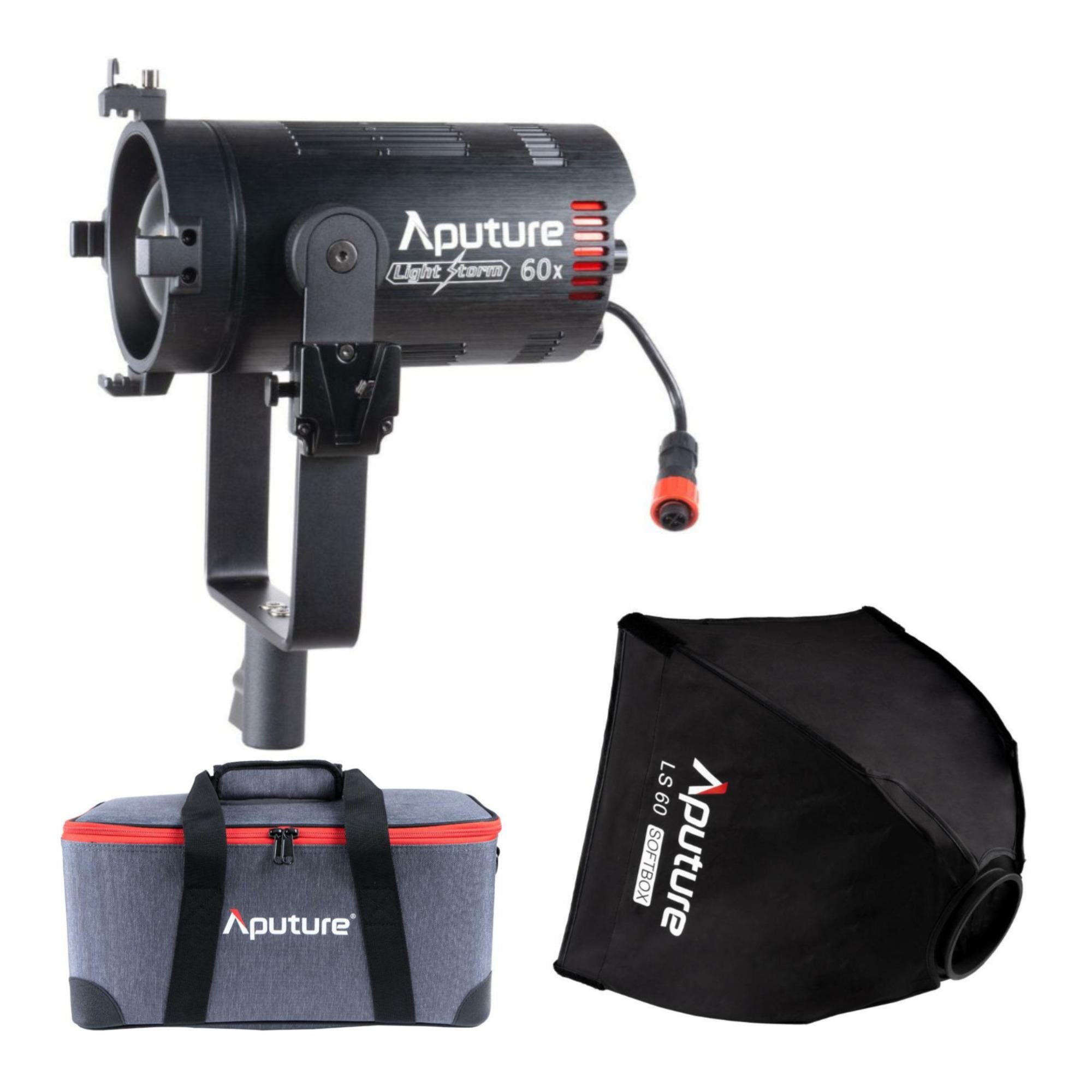 Aputure LS 60X Bowen's Mount Compatible Bi-Color Focusing LED with 8-Leaf Barn Doors Bundle with ...