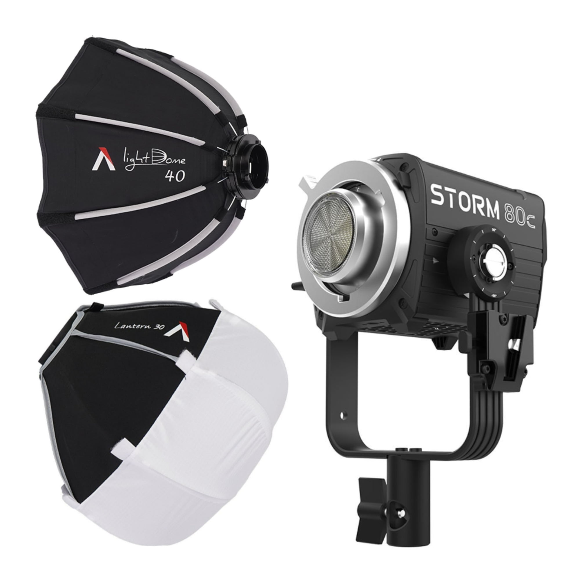 Aputure STORM 80c IP65 80W Full-Color Point Source Fixture (Black) Bundle with Light Dome 40 ...