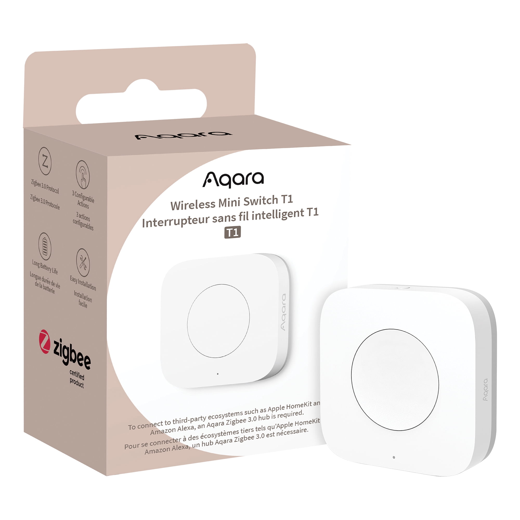 Aqara Smart Wireless Mini Switch T1, White, WB-R02D - Walmart.com