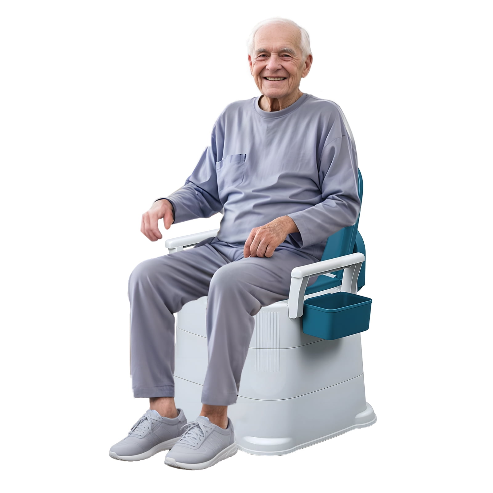 Aqmeifen Bedside Commode, Portable Toilet for Adults with Detachable Armrest, Height Adjustable ...