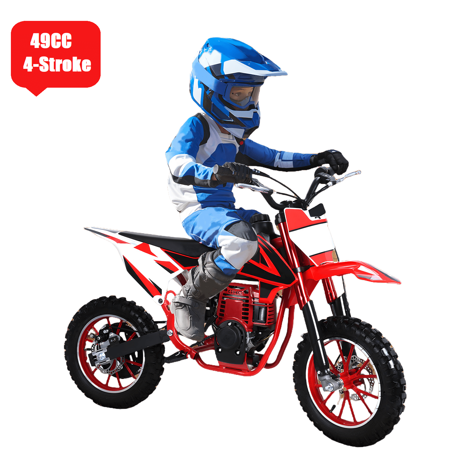 Aqmeifen Kids Mini 49cc Gas Dirt Bike 4-Stroke Ride-on Pocket ...