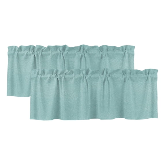 Aqua 2 Panels Kitchen Valance, Natural Solid Color Organic Mottling ...