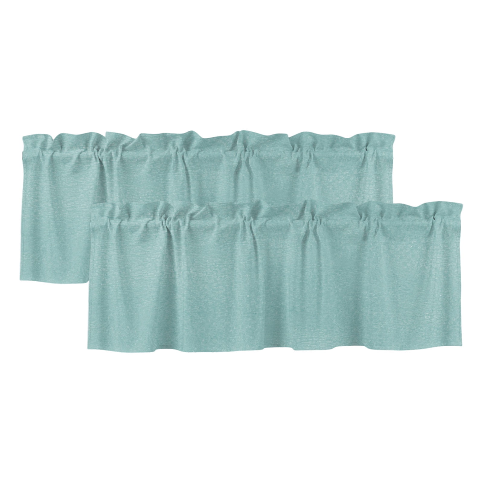Aqua 2 Panels Kitchen Valance, Natural Solid Color Organic Mottling ...