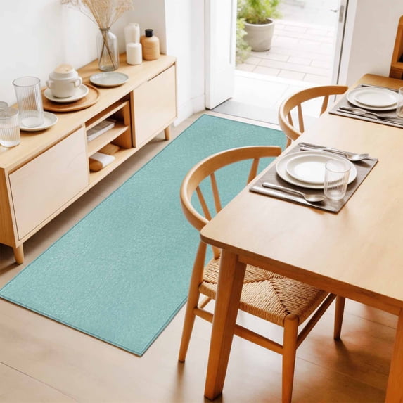 Aqua 2'x6' Runner Rug for Hallway Walkway Kitchen Galley, Natural Solid ...