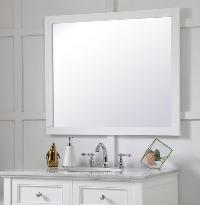 Aqua 36 X 30 inch White Wall Mirror - Walmart.com
