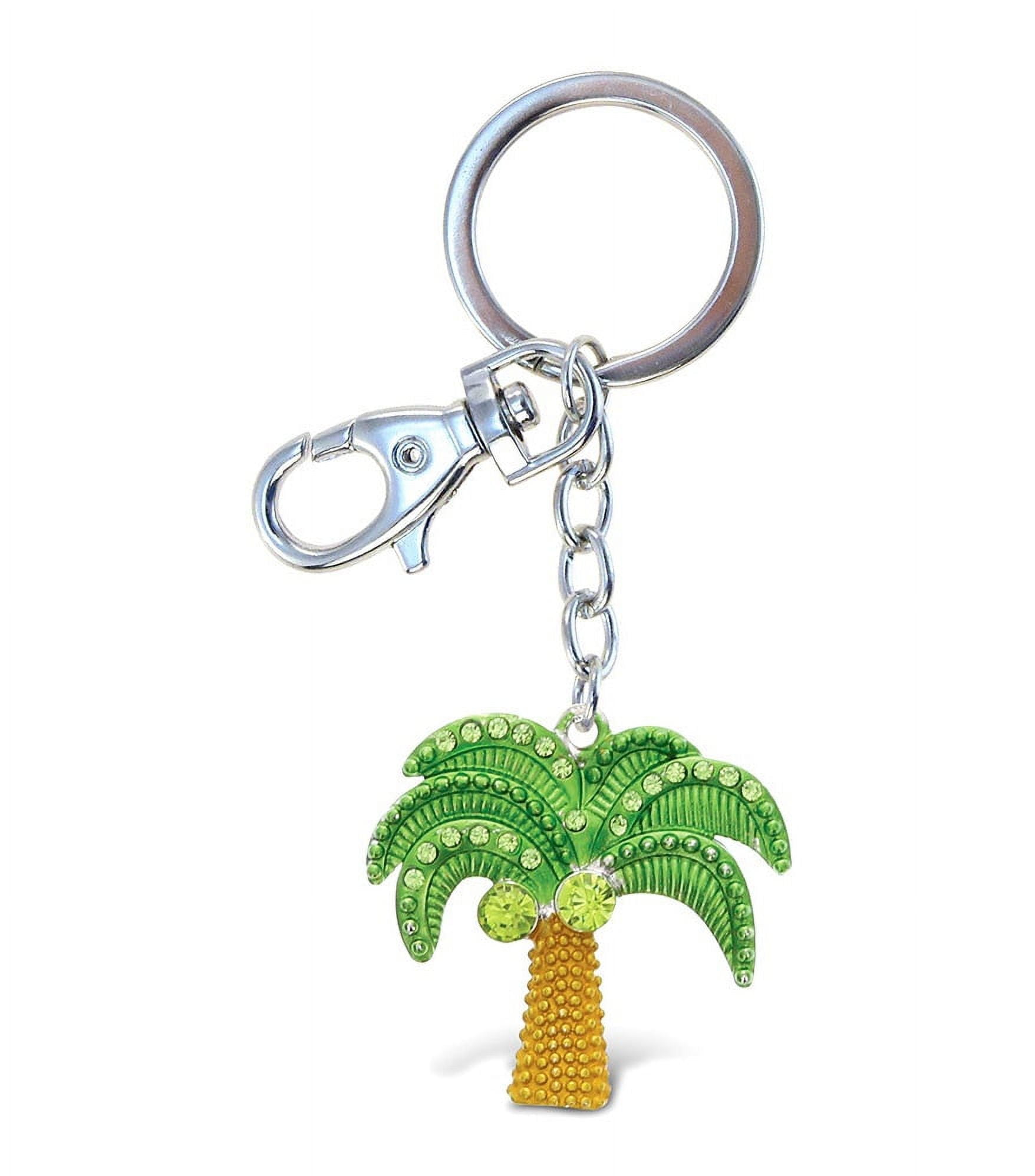 Aqua 79 Sparkling Island Palm Tree Keychain Charm - Sparkling ...