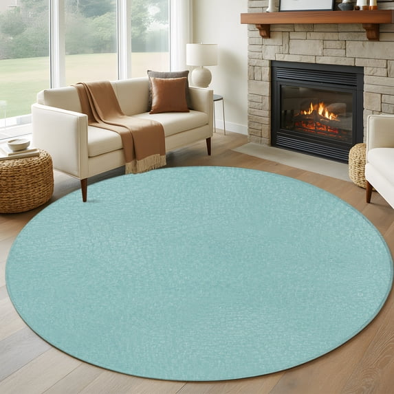 Aqua 7FT Round Area Rugs for Living Room Natural Solid Color Organic ...