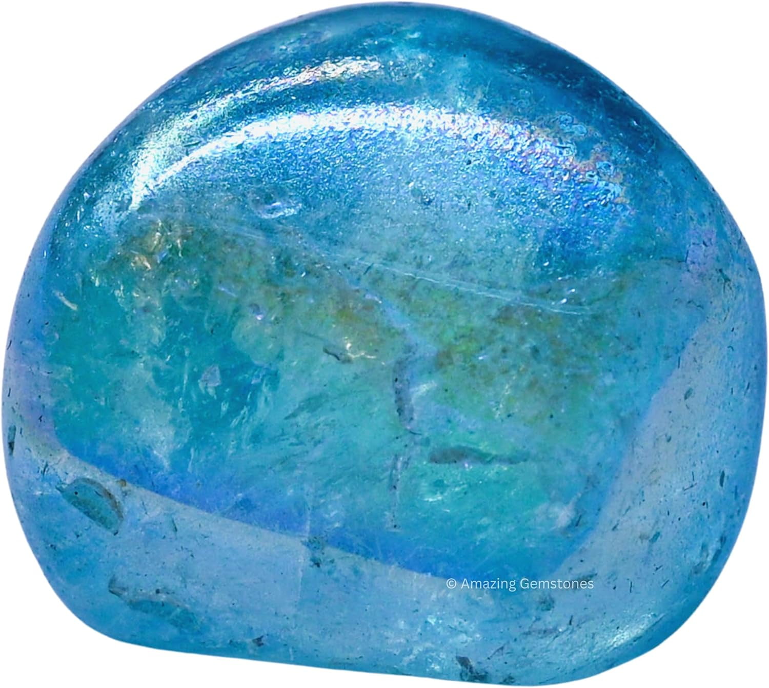 Aqua Aura Quartz (Blue Paani) Crystal Tumbled Stones Polished Rocks (1 ...