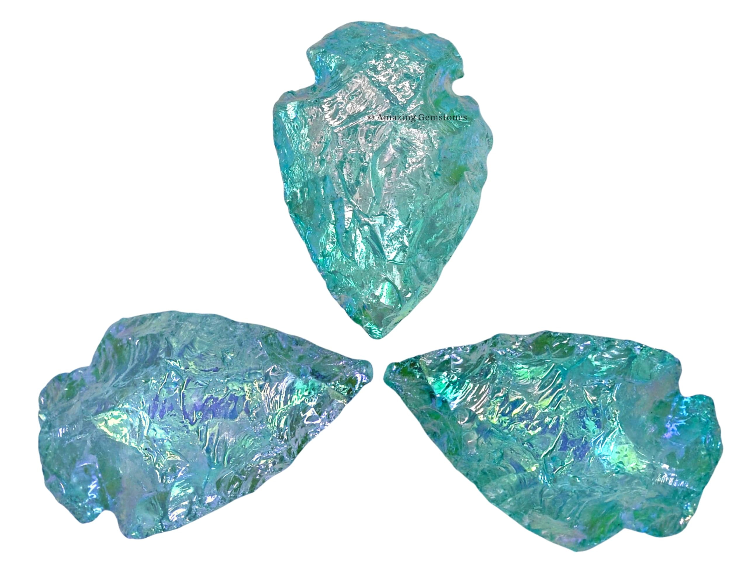 Aqua Aura Quartz Crystal Arrow Head Stone (1" to 1.5" Inch) - Walmart.com