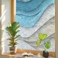 Aqua Beige Ombre Privacy Window Film, Decorative Stained Glass Window ...