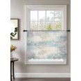 Aqua Beige Ombre Sheer Curtains 45 Inch Long 1 Panel Vintage Modern ...