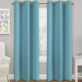 Aqua Blackout Curtains for Bedroom 84 Inch Length 2 Panels Grommet ...