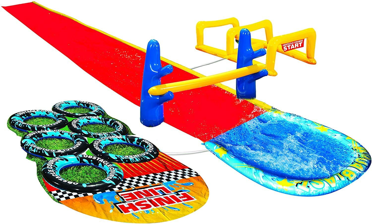 Aqua Blast Obstacle Course Slide 16'L Inflatable Backyard Aqua Water ...