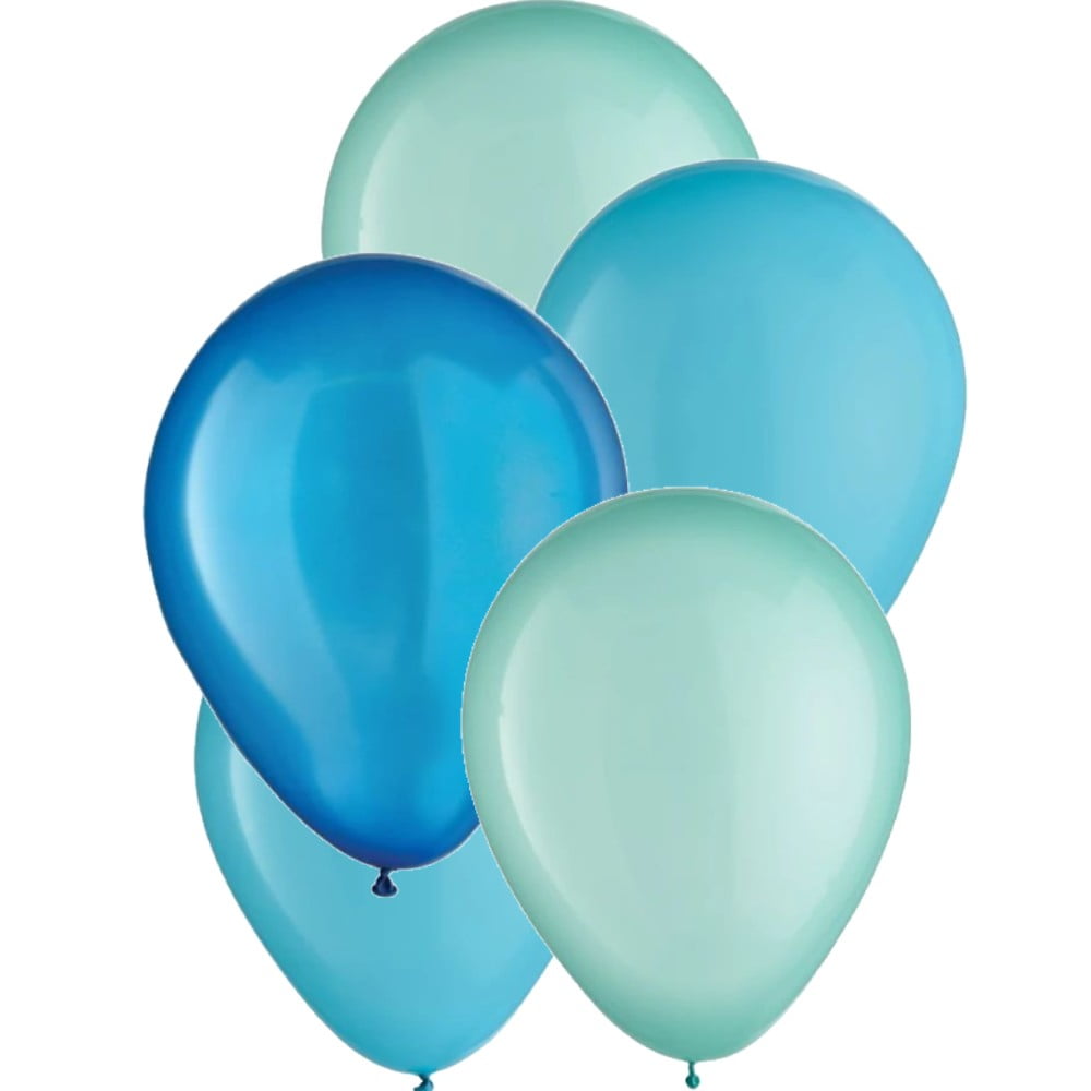 Aqua Blue 11-inch Latex Balloon Assortment 15 Per Pack - Walmart.com