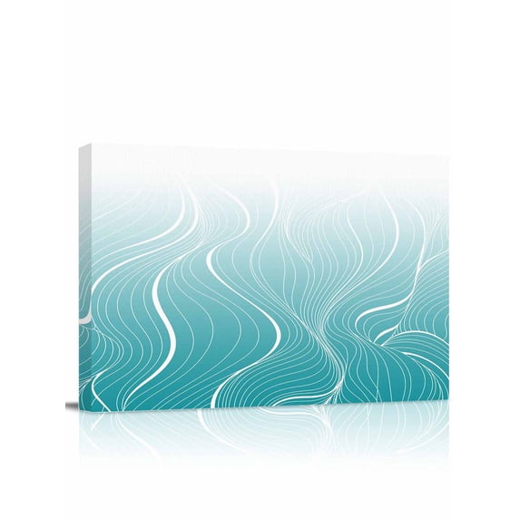Aqua Blue Geometric Wall Art for Living Room,Canvas Picture Wall Decor ...