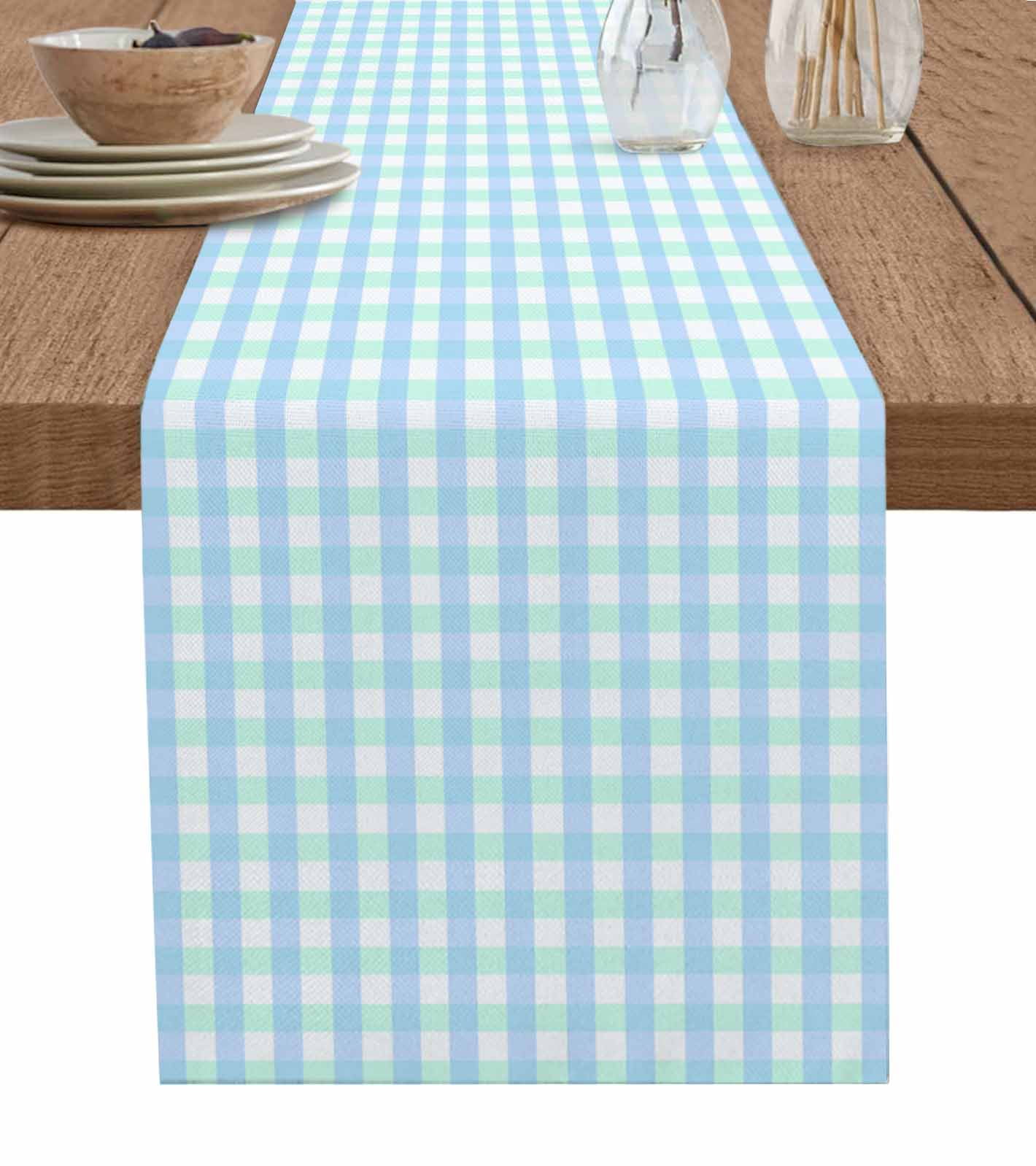 Aqua Blue Green Burlap Cotton Table Runner 13x36 Inches Short ...