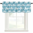 Aqua Blue Palm Tree Summer Valances for Windows Farmhouse Kitchen ...