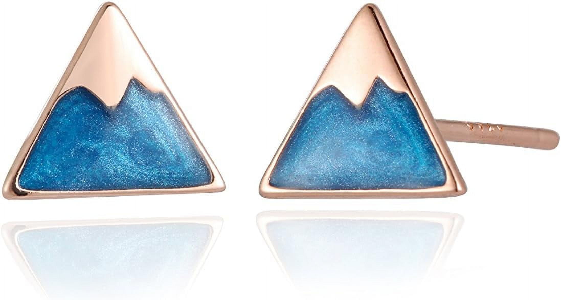 Aqua Blue Retro Triangle Stud Earrings for Women Daily[k093] - Walmart.com