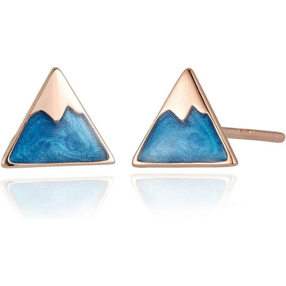Aqua Blue Retro Triangle Stud Earrings for Women Daily[k093] - Walmart.com