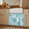 Aqua Blue Starfish Cabinet Curtains 28"W x 35L, Coral Shell Ocean ...
