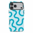 Aqua Blue Wavy Tough Case for Apple iPhone, Dual-Layer Polycarbonate ...