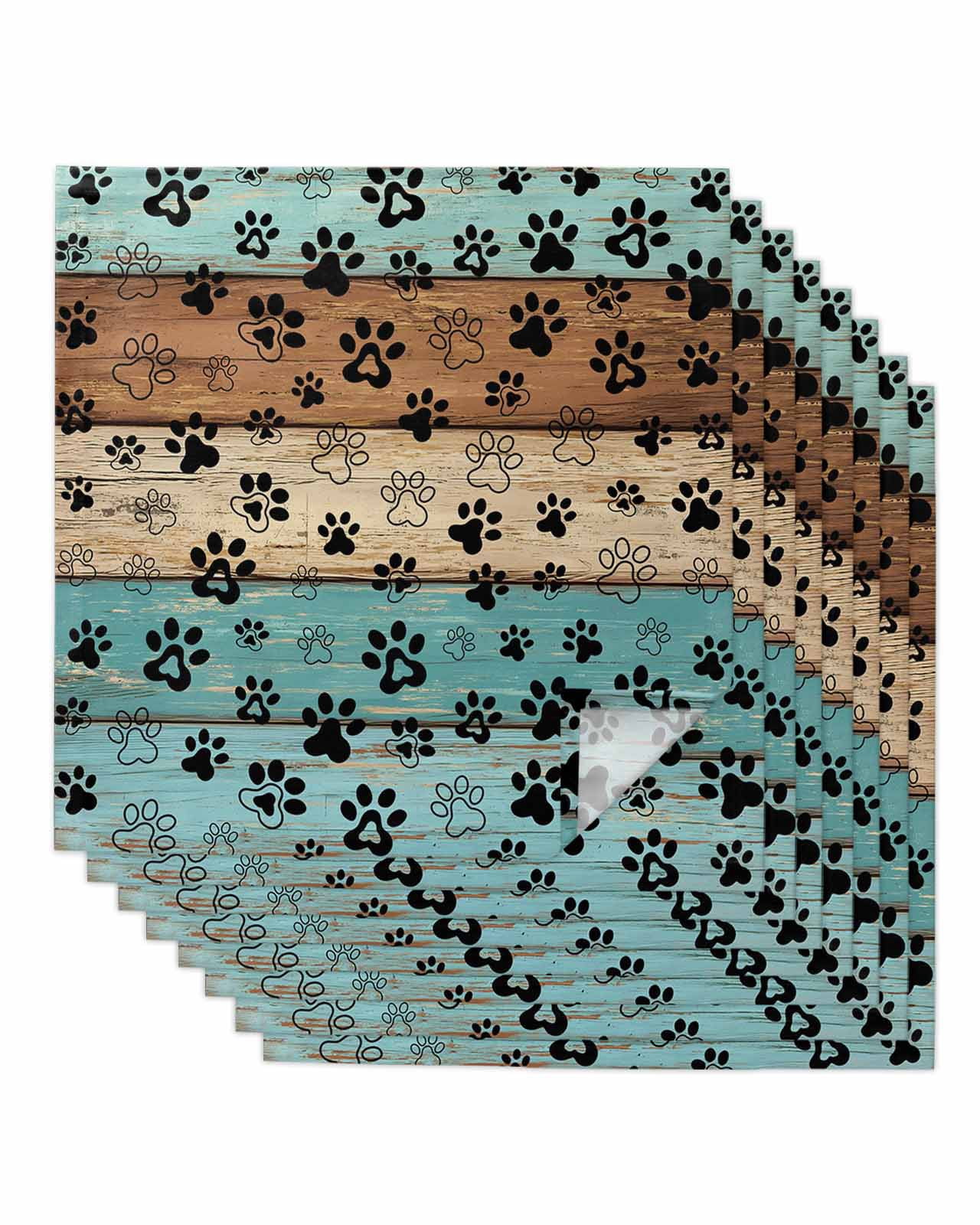 Aqua Brown Cloth Napkins Set of 8 Reusable Dinner Napkins, Rustic ...