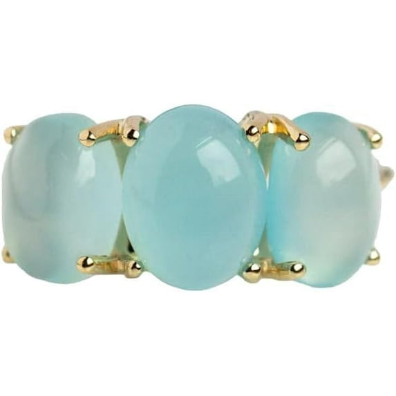 Aqua Chalcedony Gemstone Ring, Natural Aqua Chalcedony Small Ring ...