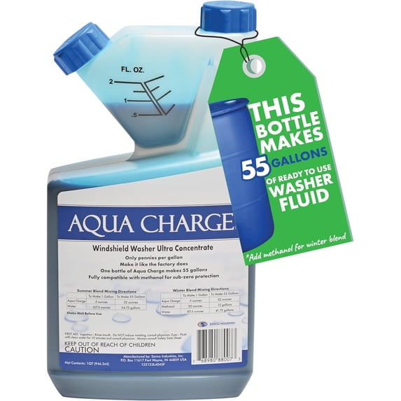 Aqua Charge - Windshield Washer Fluid Ultra Concentrate, 1 Bottle Makes ...