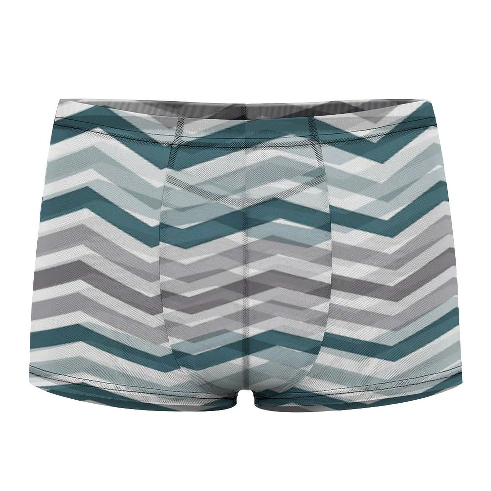 Aqua Chevron Pattern Men's Mesh Boxer Briefs Cooling Breathable Sports ...