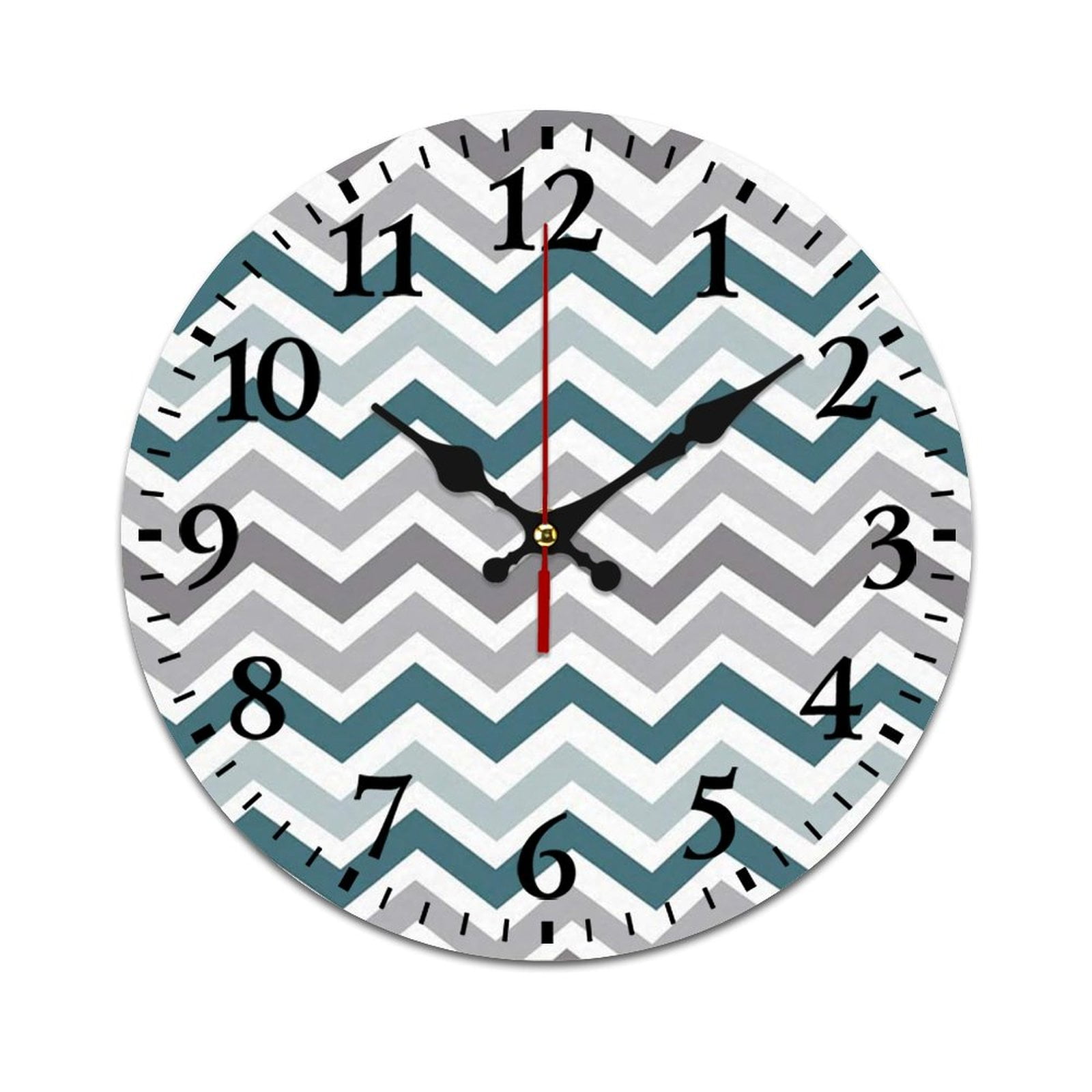 Aqua Chevron Pattern Wall Clock Modern Design Clocks Wall Hanging Home ...