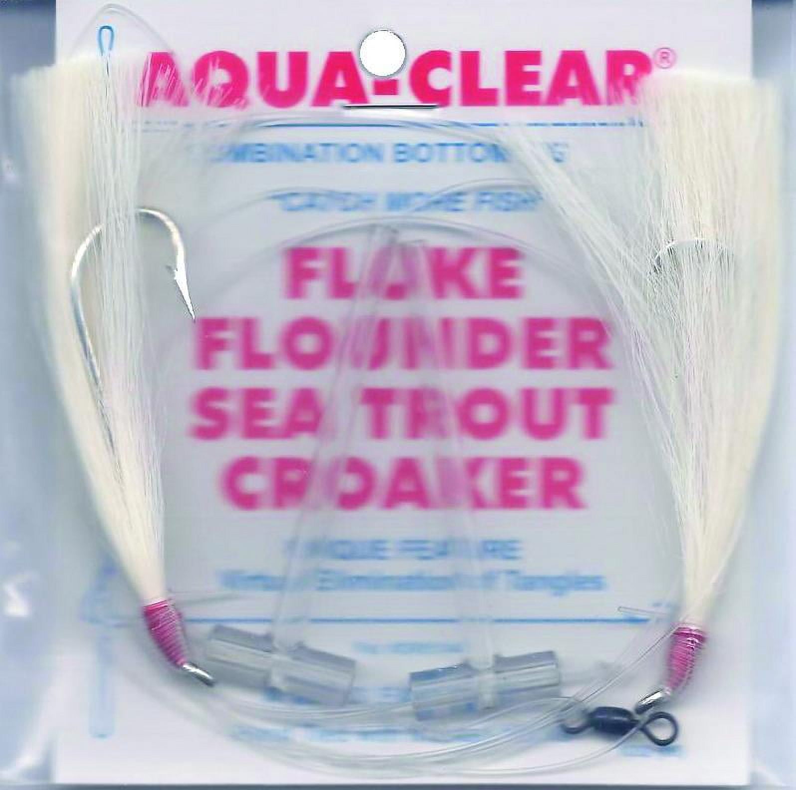 Aqua Clear FW-1EW Hi/Lo Fluke/ Flounder/Trout/Croaker Wht Hair 3/0 ...