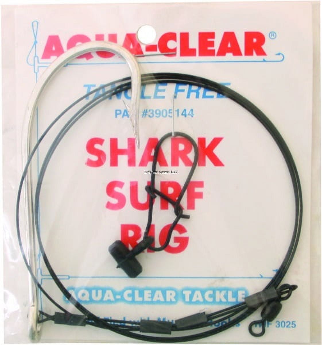 Aqua Clear SH-10 Shark Surf Rig w/ Fish Finder, 32", 10/0, 100lb Double ...
