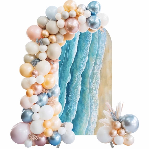 Aqua Coastal Arch Backdrop Cover 4x1.65 Ft, Spandex Wedding Arch Stand ...
