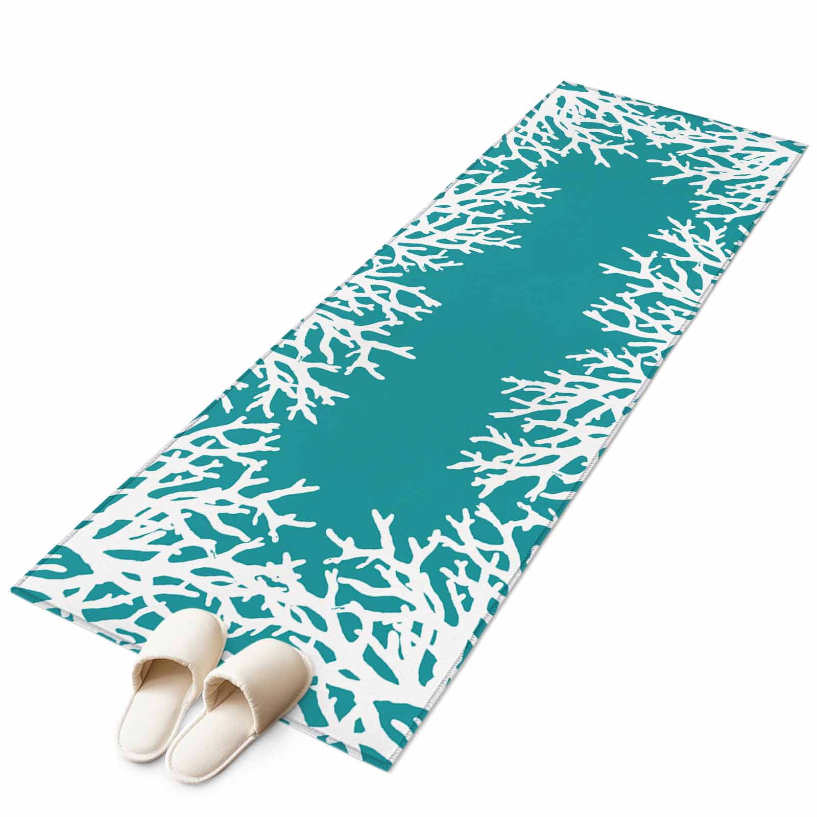Aqua Coastal Coral Large Area Rugs for Bedroom Living Room, Soft Non ...